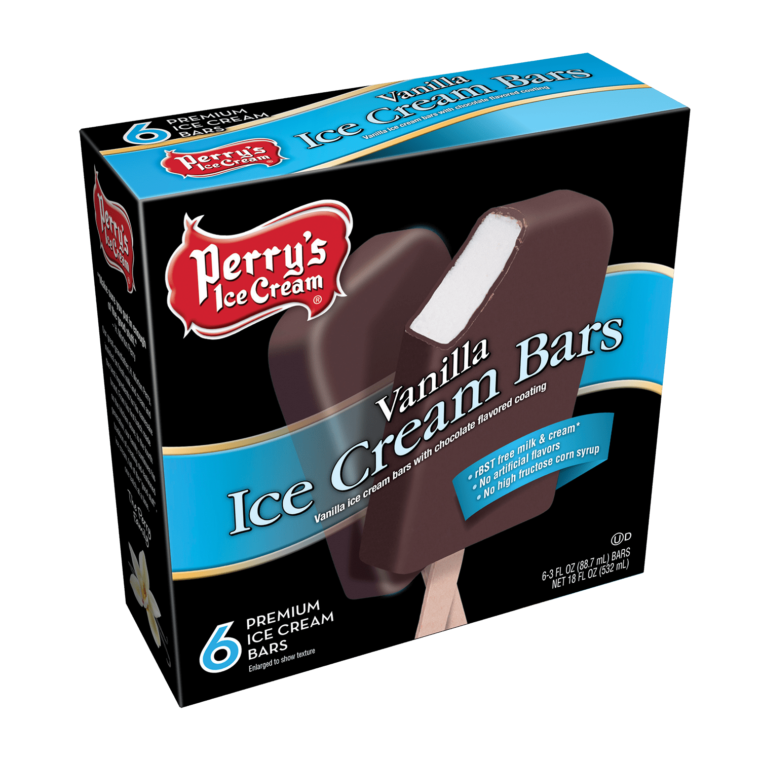 6 Pack Vanilla Ice Cream Bars - Perry's Ice Cream