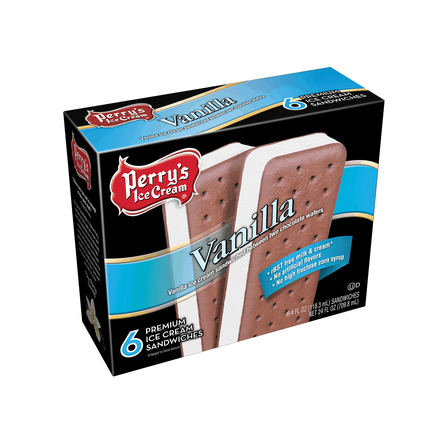 6 Pack Vanilla Sandwiches - Perry's Ice Cream