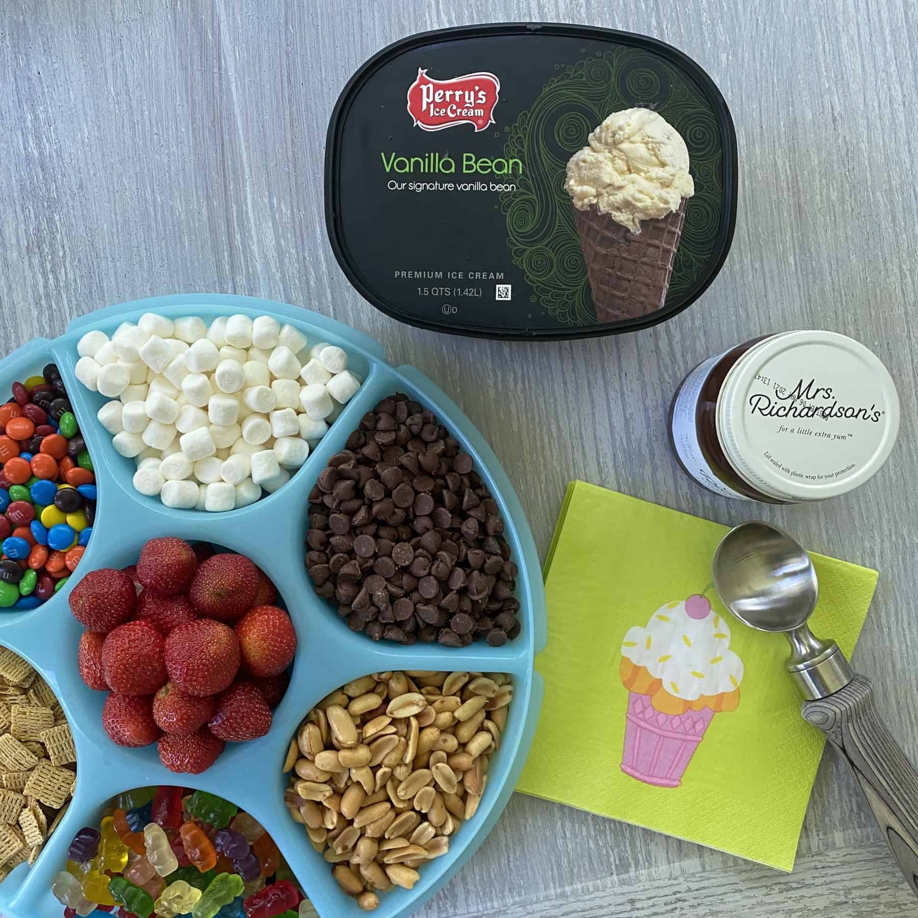ice cream sundae bar - Perry's Ice Cream