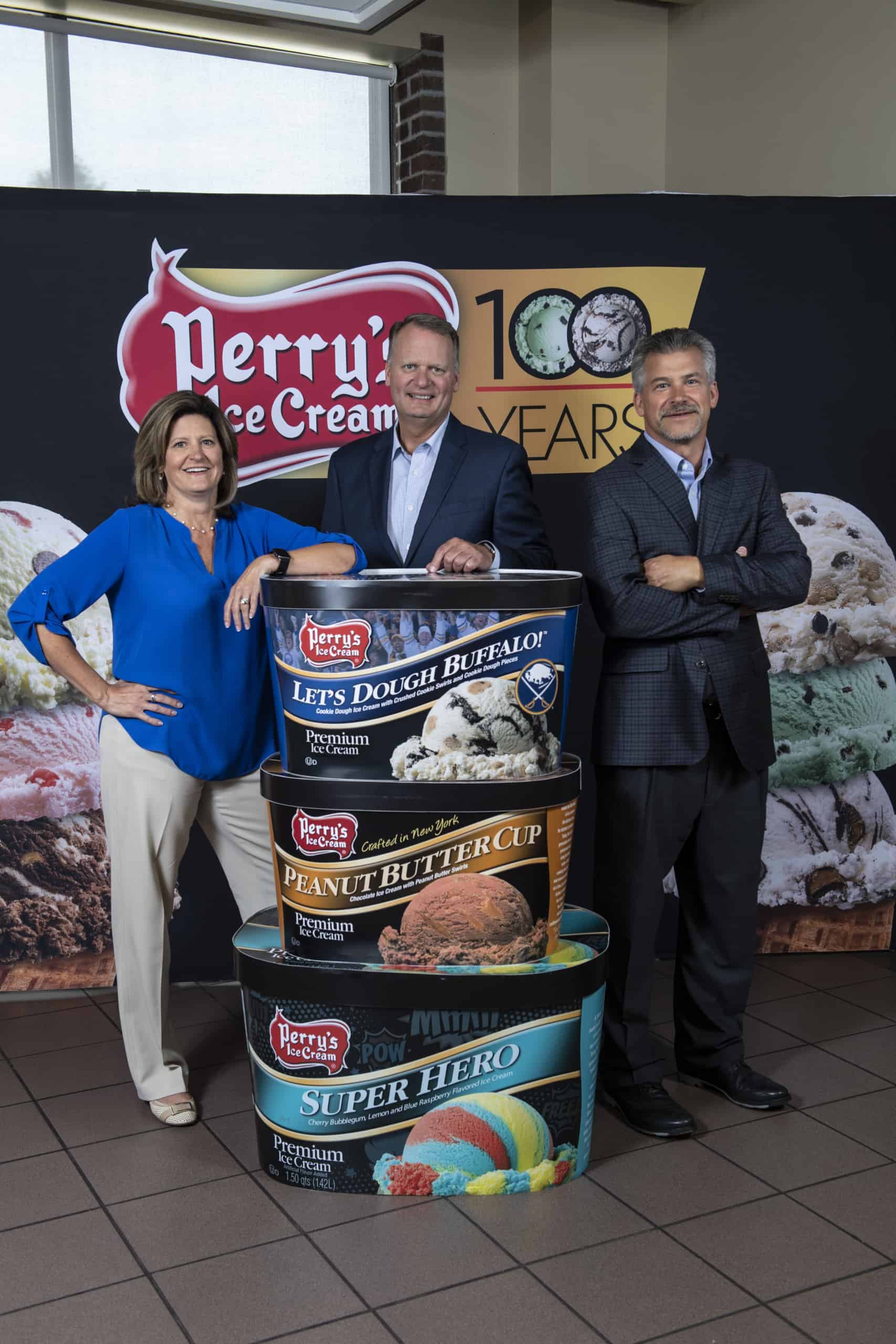 4th-Gen_Gayle-Bob-Denning-and-Brian-Perry - Perry's Ice Cream